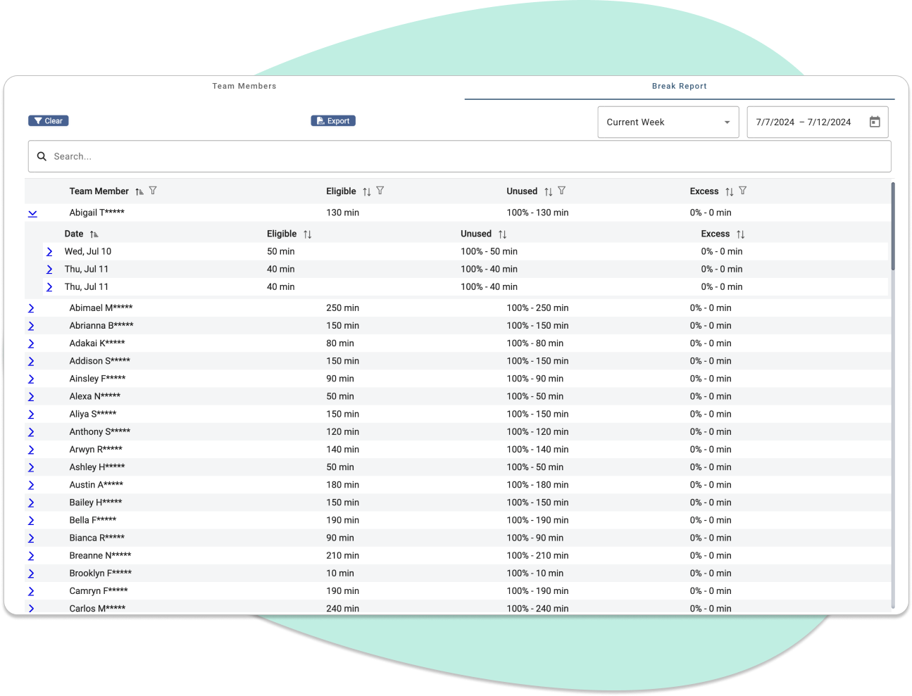 OneClickApp.com - Break Tracking